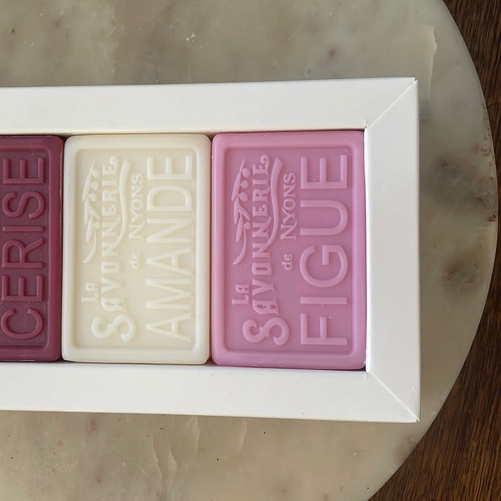 Set of Three Provençal Bar Soaps Cherry Almond and Fig